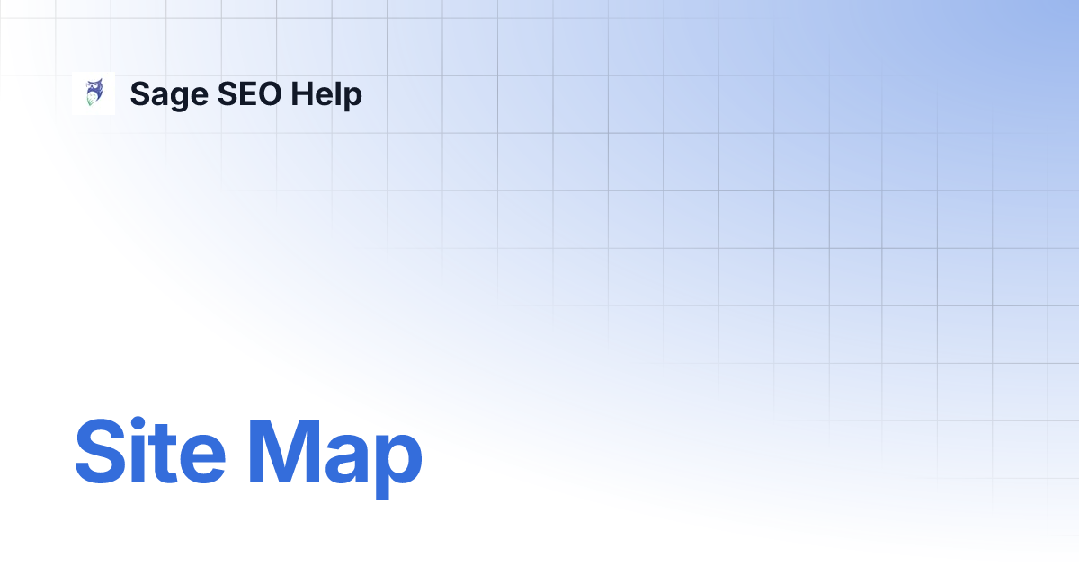 Site Map | Sage SEO Help
